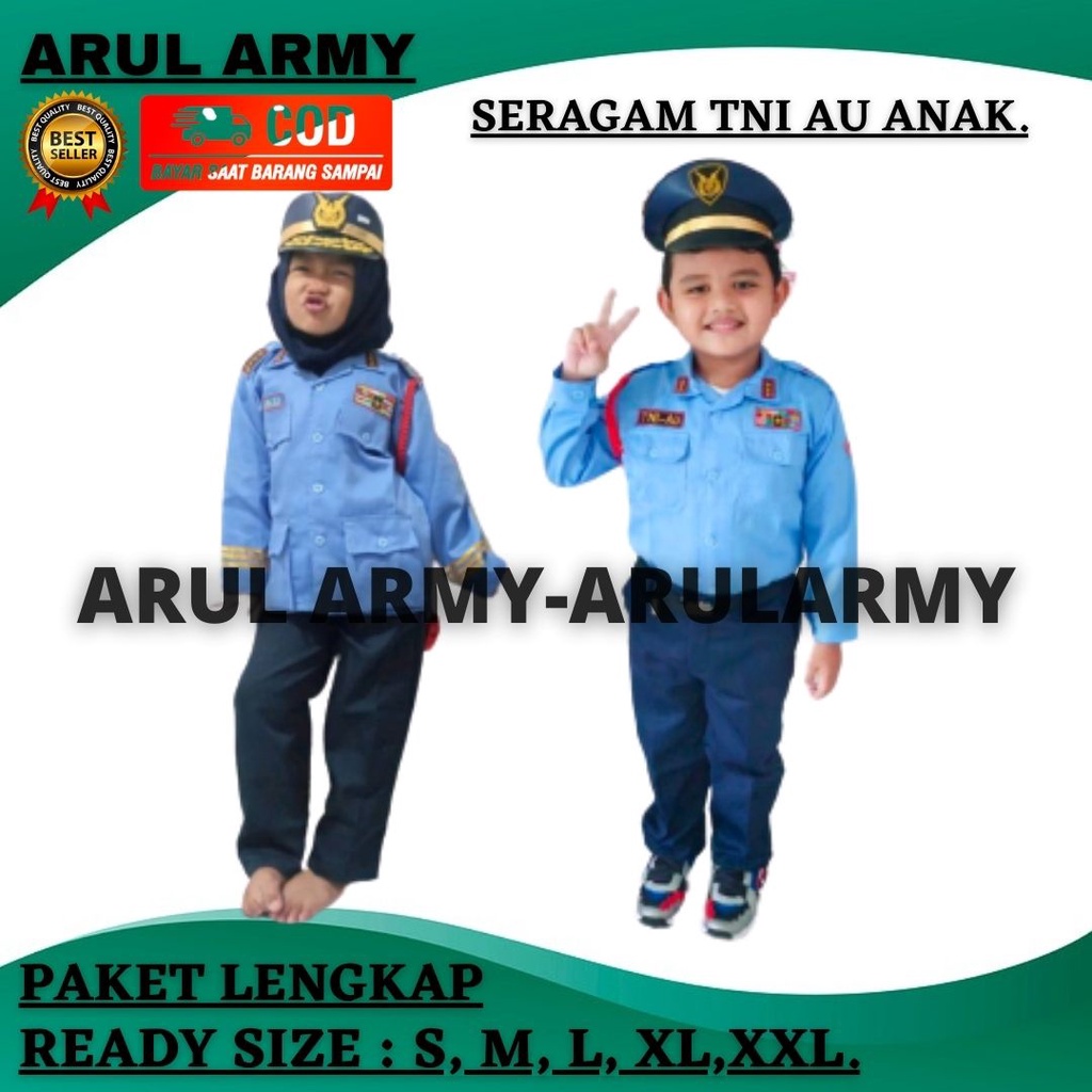 Jual TNI AU ANAK Baju seragam tni au anak sekolah tk paud pdh pdl kostum ad al tentara polisi ...