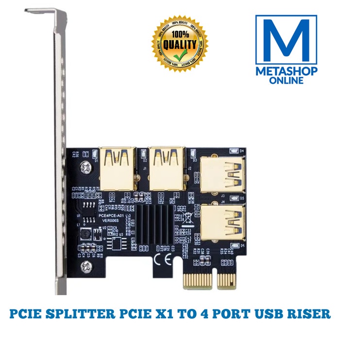 Jual PCIE Splitter PCIE x1 to 4 Port USB 3.0 Mining Riser Adapter | Shopee Indonesia