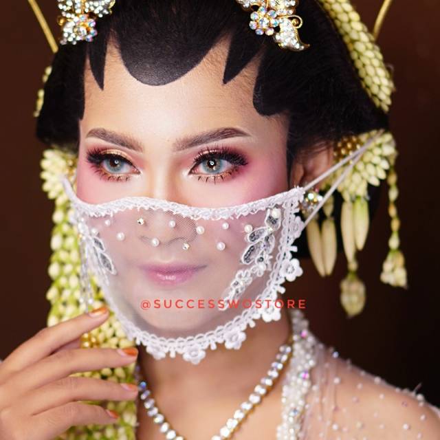 Jual Masker Wedding Pengantin Transparant PUTIH | Shopee Indonesia