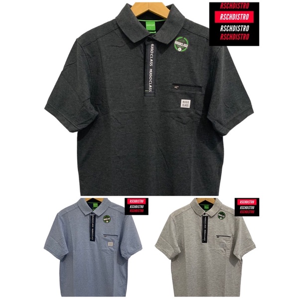 Jual Kaos Kerah Fashion Pria HUGO CLASS Original Misty Kombinasi Sablon ...