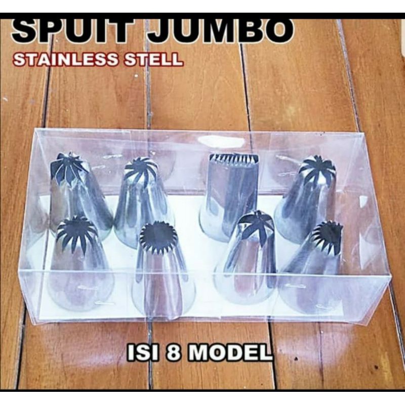 Jual spuit besar spuit kue tar semprit kue tar bahan stainless isi 8 ...