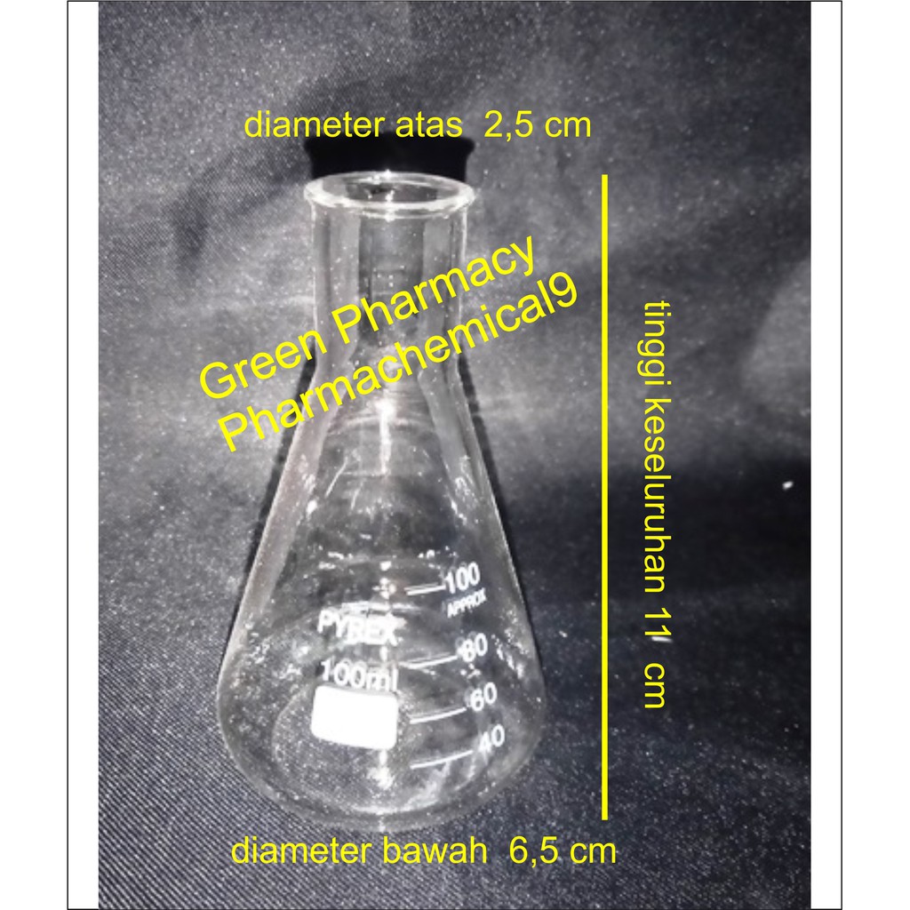 Jual labu erlenmeyer 100 ml pyrex Indonesia|Shopee Indonesia