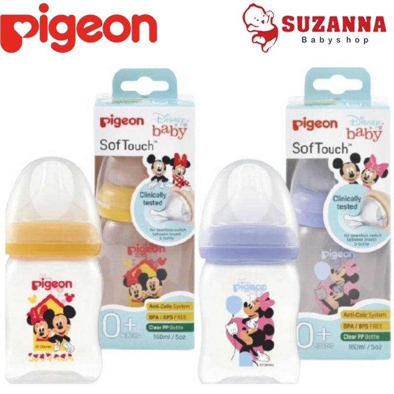 Jual PIGEON BOTOL PP CLEAR WIDE NECK MICKEY&MINNIE 160ML | Shopee Indonesia