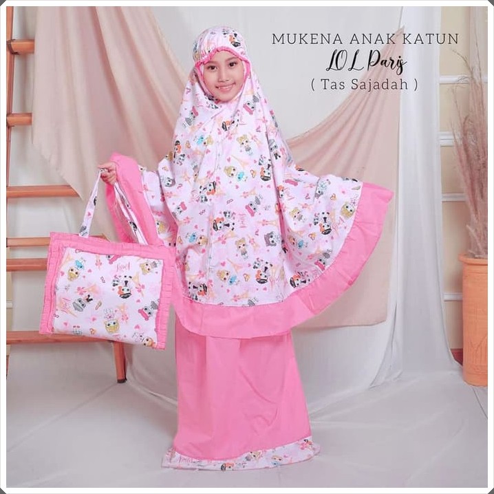 Jual ORIGINAL PRODUCT!! Mukena LOL PINK PARIS Tas Sejadah Untuk Anak Tk ...