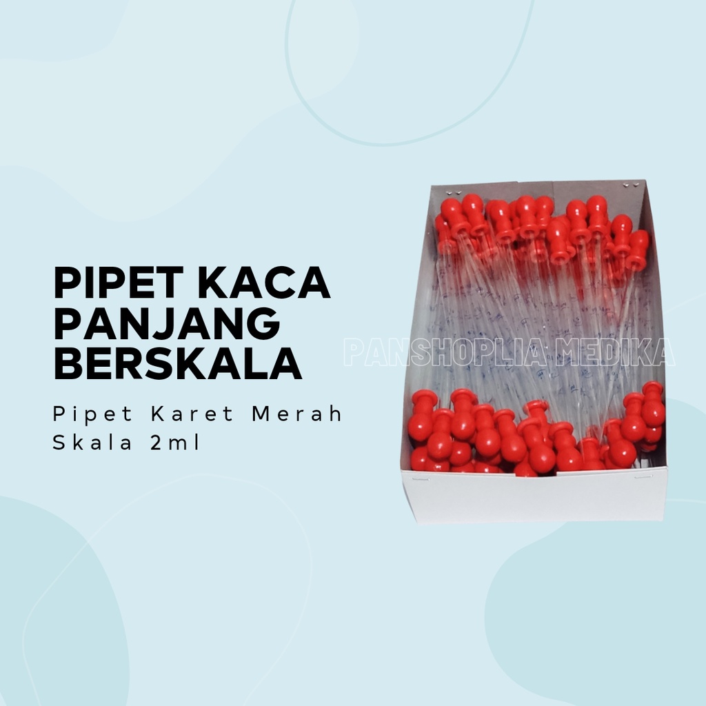 Jual Pipet Kaca Panjang Skala 2ml - 1 Box @100 pcs l Pipet Tetes Kaca ...