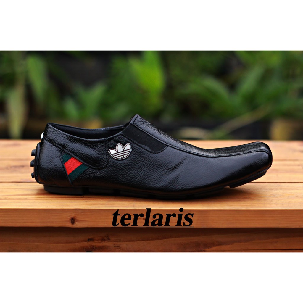 Jual TERLARIS Sepatu Slip on Pria Adidas Slop Kulit Asli Premium ...