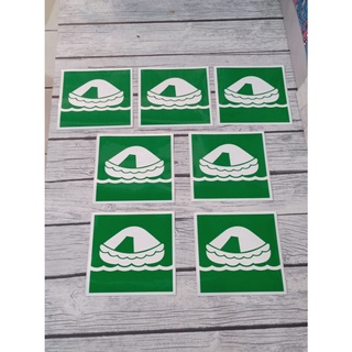 Jual Sticker SAFETY SIGN With TEXT LIFERAFT / Sticker Glow In The Dark ...
