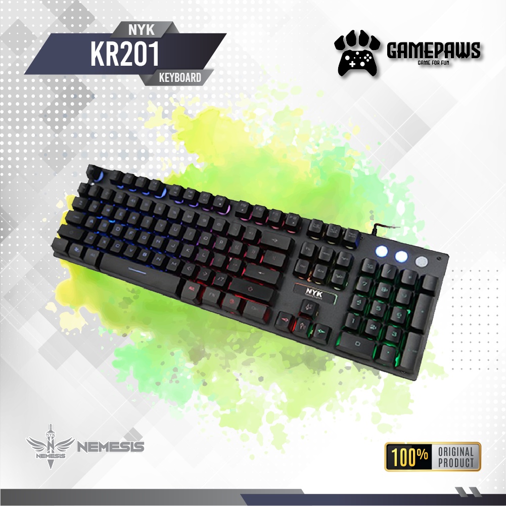 Jual NYK Nemesis Keyboard Gaming KR-201 RGB Game Master KR201 Metal ...