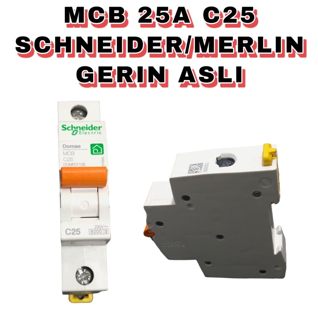 Jual MCB 25A C25 SCHNEIDER /MERLIN GERIN ASLI | Shopee Indonesia