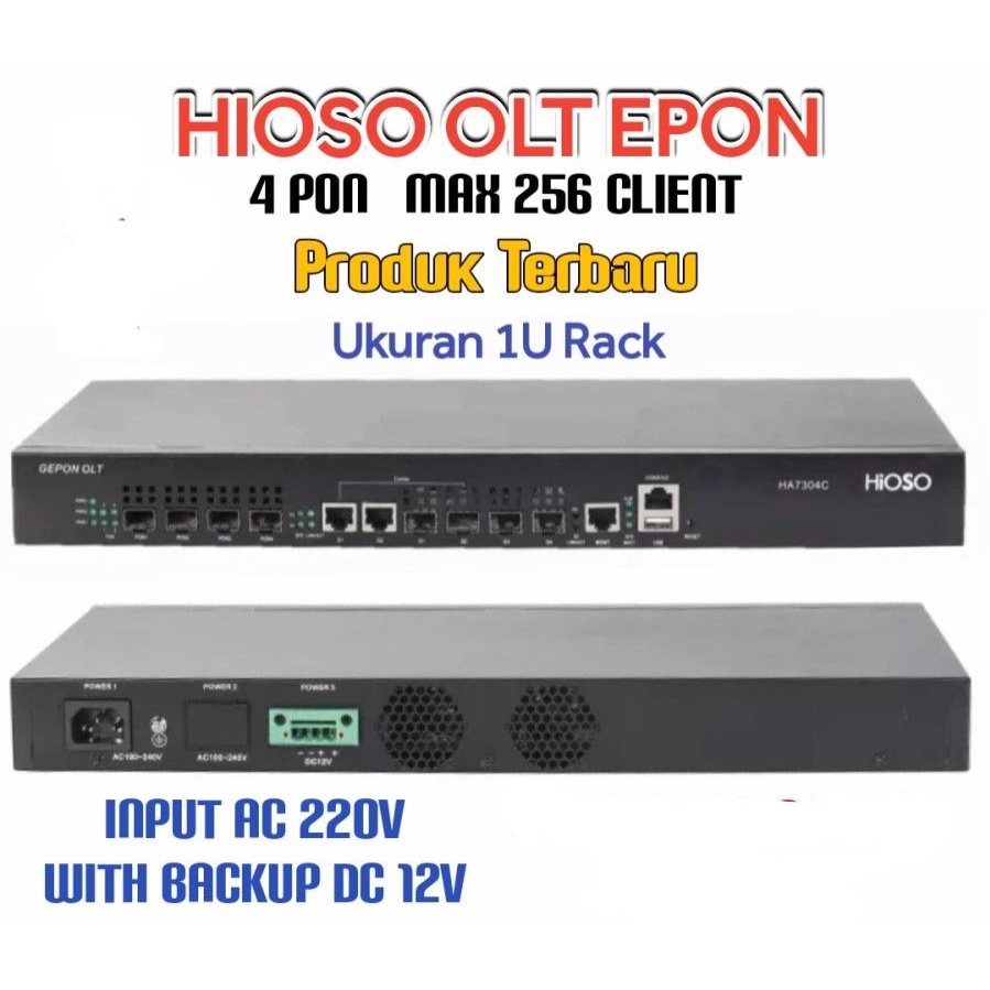 Jual OLT EPON HIOSO HA7304C 4 Port PON AC DC 12V | Shopee Indonesia