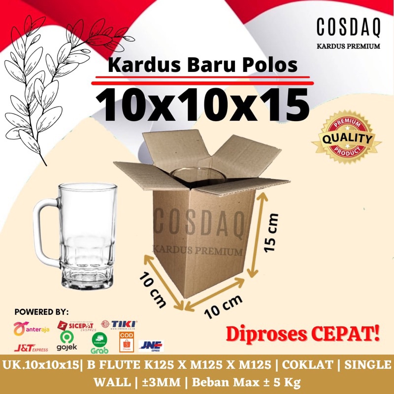 Jual DUS PACKING 10x10x15 cm DUS MUG GELAS BARU POLOS KUAT KARTON BOX ...