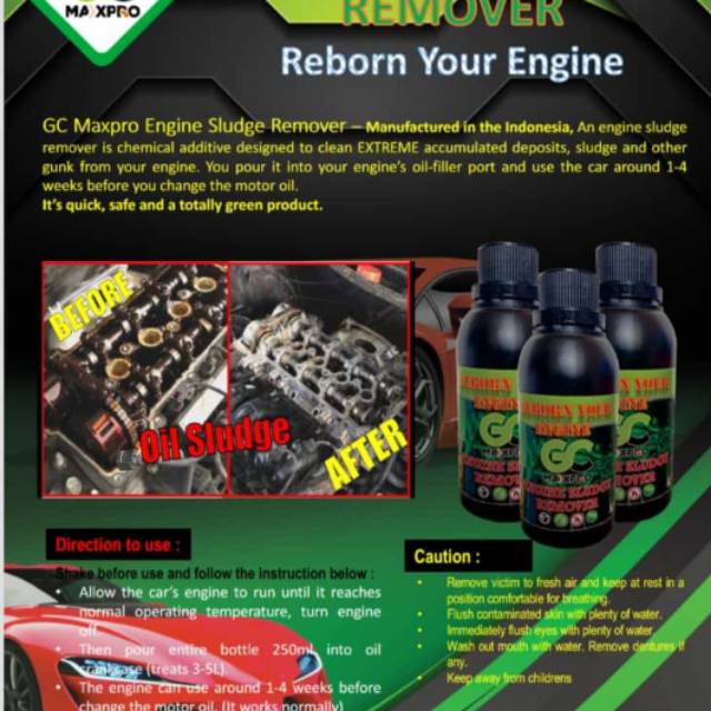 ENGINE SLUDGE REMOVER 250 ML ESR GC MAXPRO FLUSHING Cairan Pembersih ...