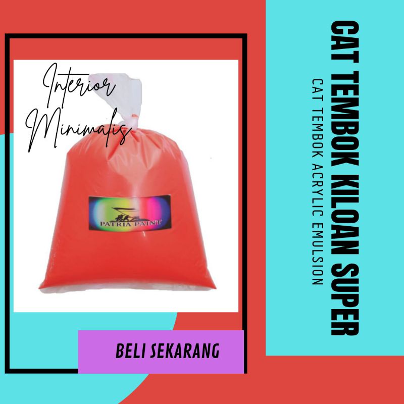 Jual CAT TEMBOK KILOAN 1 KG WARNA OREN RED | Shopee Indonesia