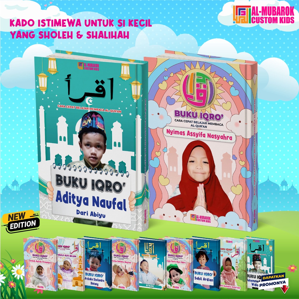 Jual Iqro Lengkap Jilid 1-6 Bisa Custom Nama Sendiri dan Foto, Iqra ...