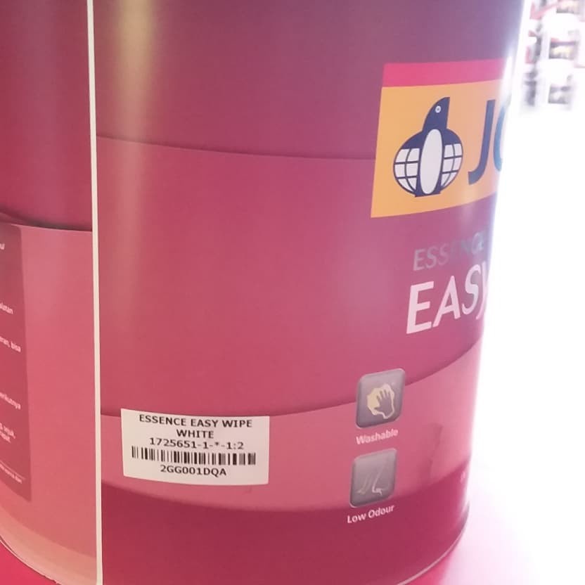 CAT TEMBOK INTERIOR JOTUN ESSENCE EASY WIPE WHITE KEMASAN 3,5 LITER ...