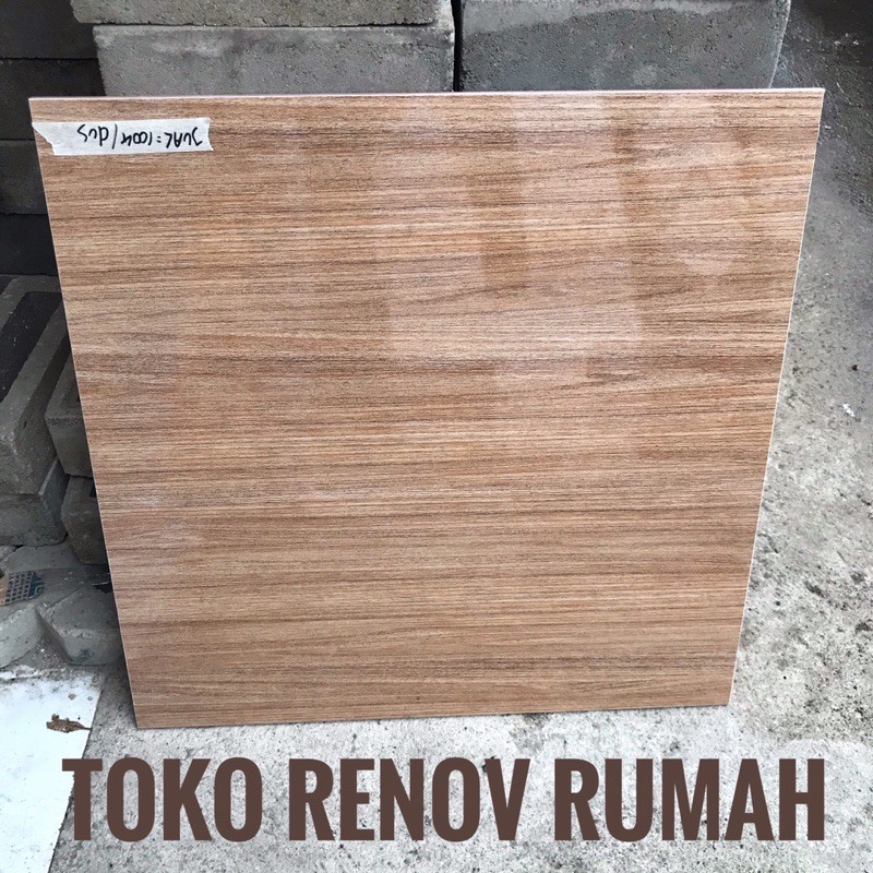Jual keramik lantai 60x60 motif kayu/ keramik habitat borneo teak/ keramik lantai ruangan ...