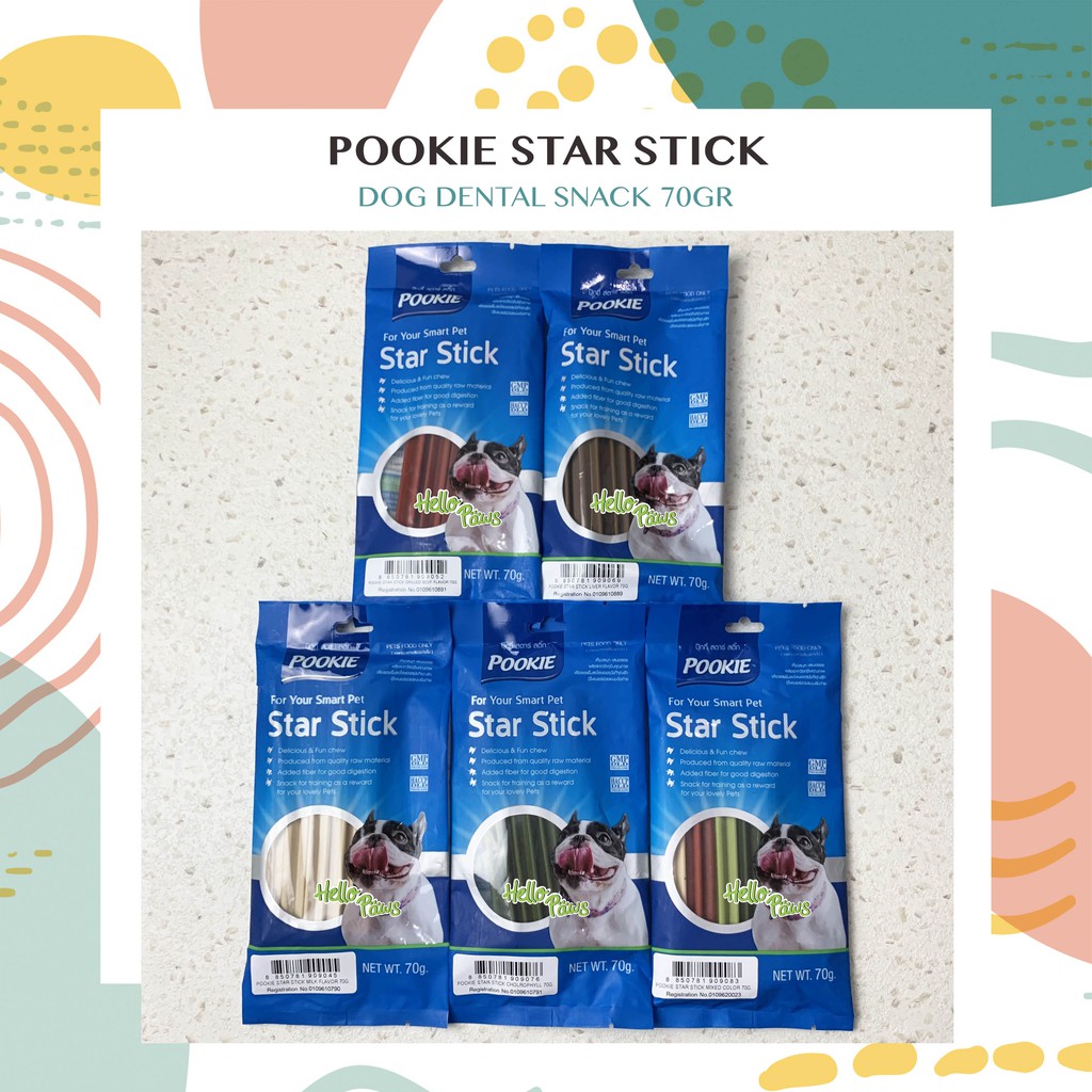 Jual Pookie Star Stick 70gr Dog Dental Snack Cemilan Treats Anjing ...