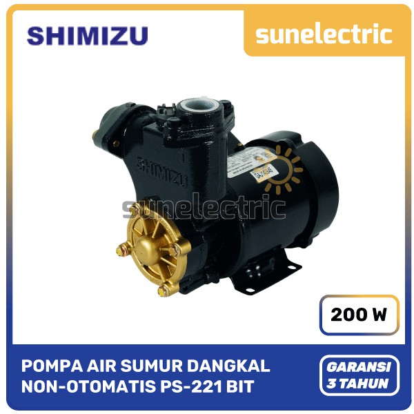 Jual Shimizu PS 221 BIT Pompa Air Sumur Dangkal Manual 200 watt PS-221 ...