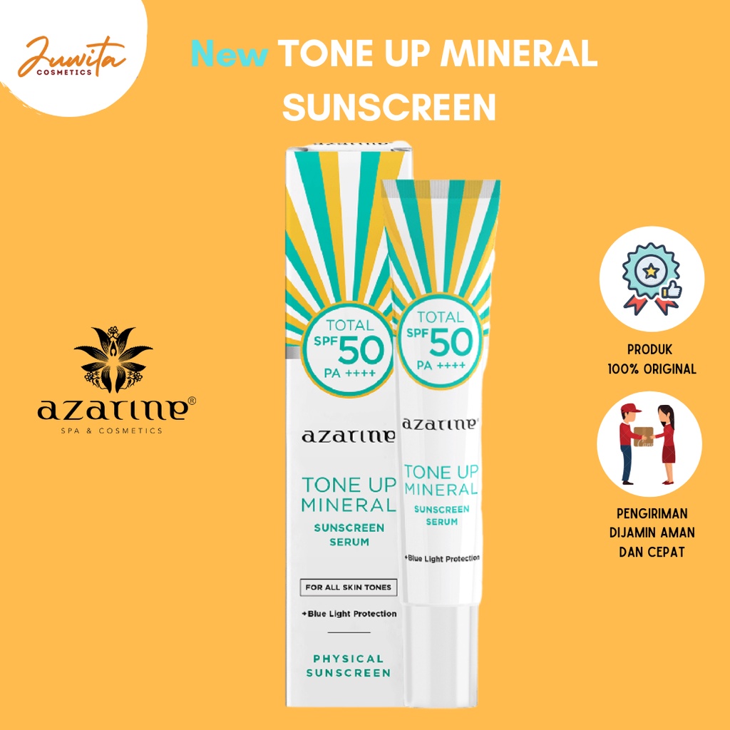 Jual Azarine ToneUp Mineral Sunscreen Serum SPF 50 (27ml) | Shopee Indonesia