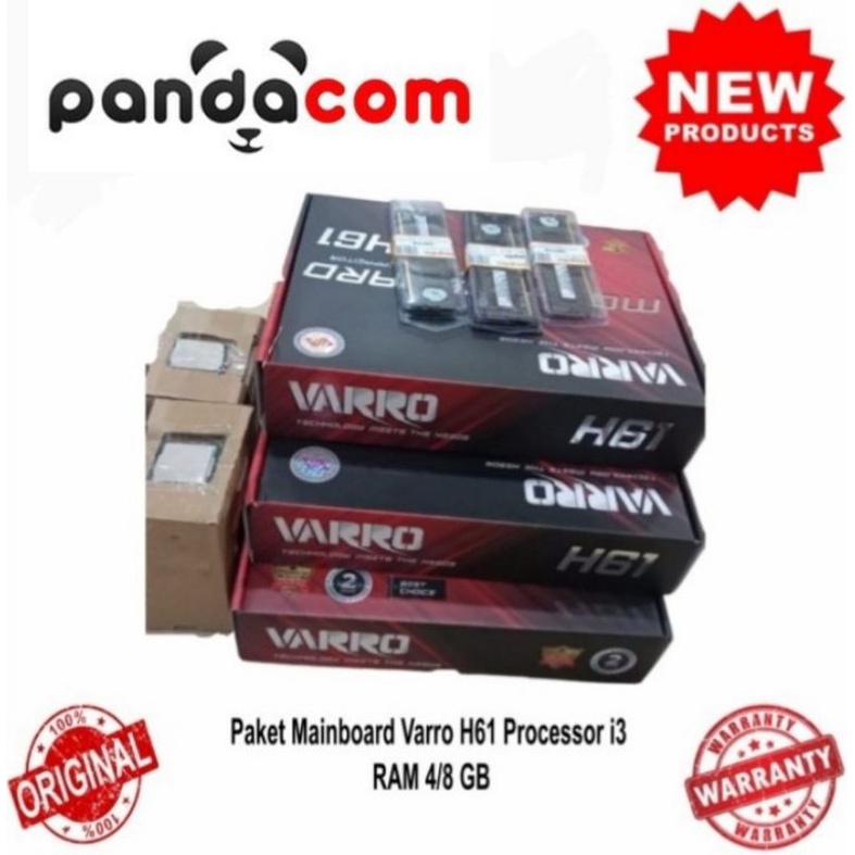 Jual Paket Motherboard Varro H61 Lga 1155 + Processor core i3 + fan ...