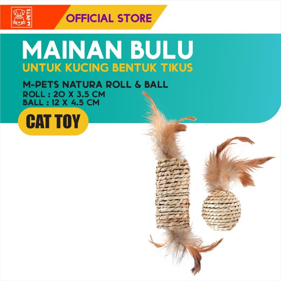 Jual M-Pets Natura Seagrass Roll & Ball Cat Toy/ Mainan Gigit untuk ...