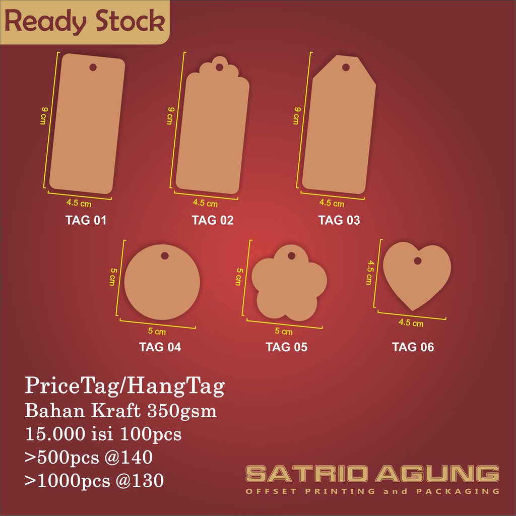 Pricetag/Hangtag/Handtag/Label Harga/Label Baju/Tag Kraft | Shopee ...