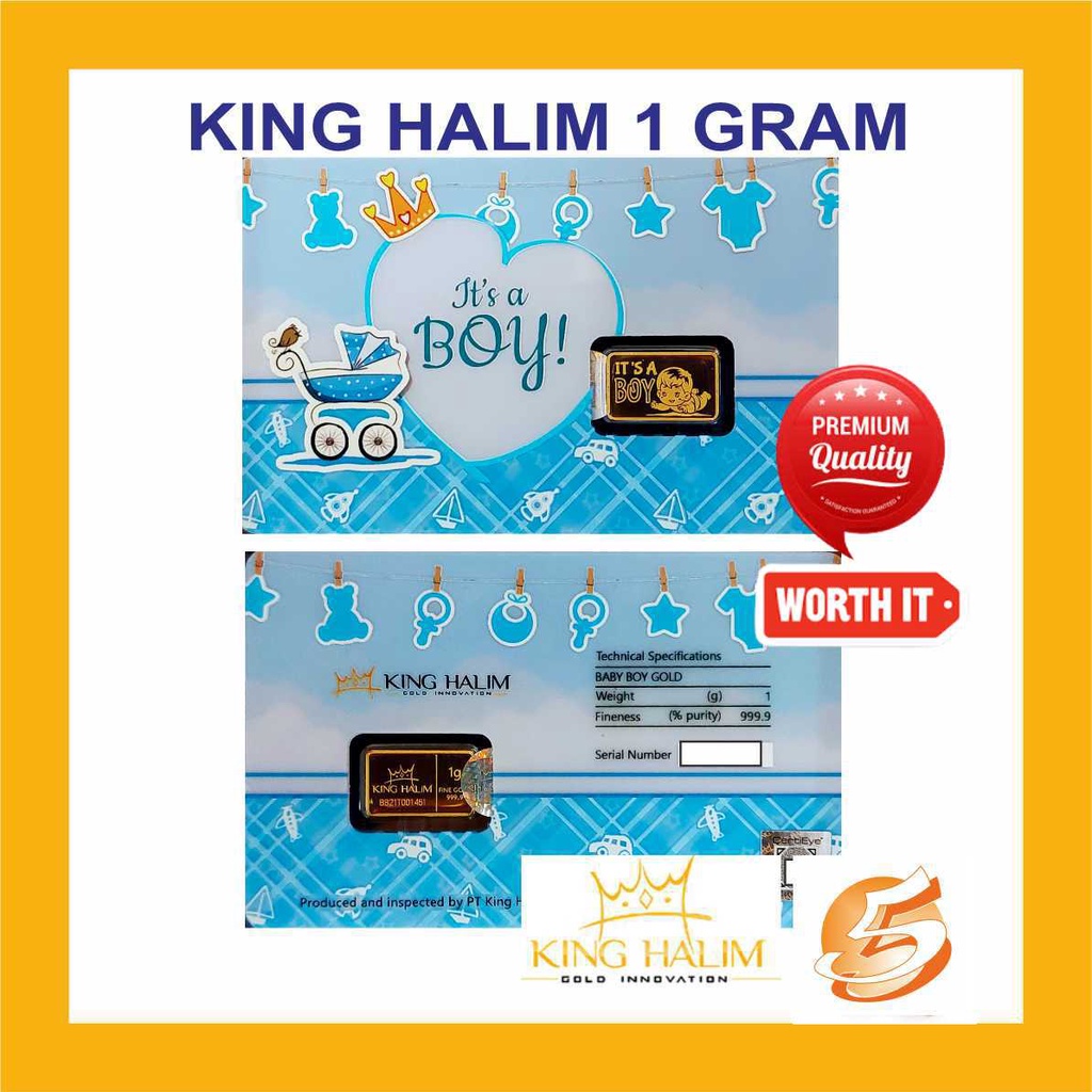 Jual Emas Logam Mulia King Halim 1 gram edisi its a boy Certieye ...