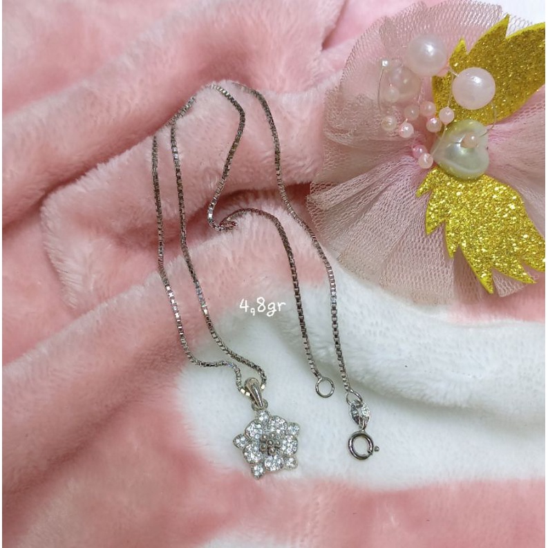 Jual Rante perak liontin bunga perak 925/ perak asli | Shopee Indonesia