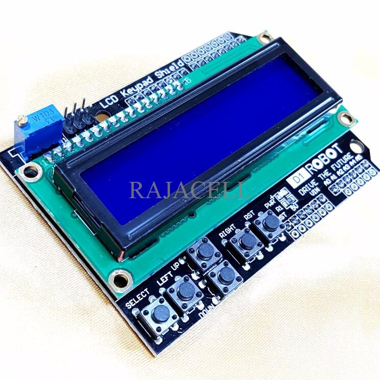 Jual LCD Keypad Shield Arduino Uno Mega 1602 Blue Kualitas No.1 ...