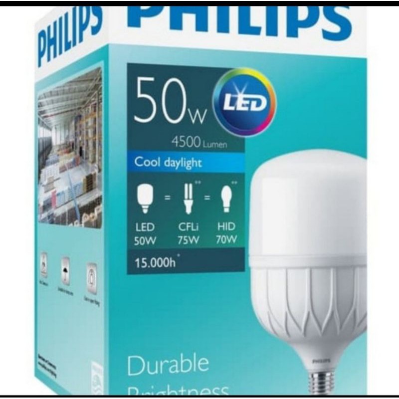 Jual led bulb tforce philips 50w lampu philips 50w jumbo pijar led ...