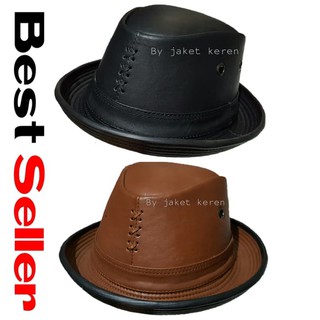 Topi tompi kulit sapi asli garut keren gagah mewah | topi laken koboy ...