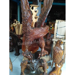 Jual Patung Elang Rajawali Besar Kayu Trembesi - Tinggi 100cm | Shopee ...