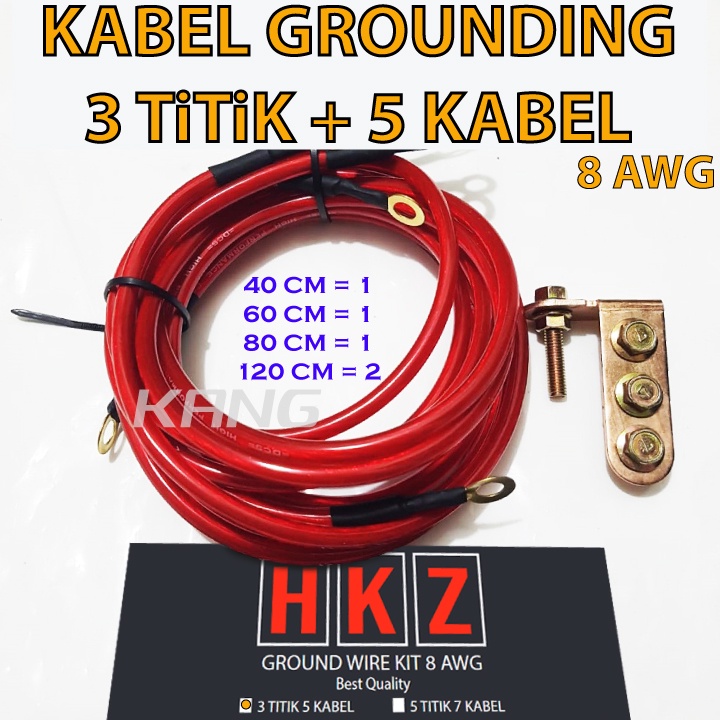 Jual Kabel Grounding Mobil Kabel 8AWG Kabel Ground Wire Kit HKZ - 3 Titik+5 Kabel | Shopee Indonesia