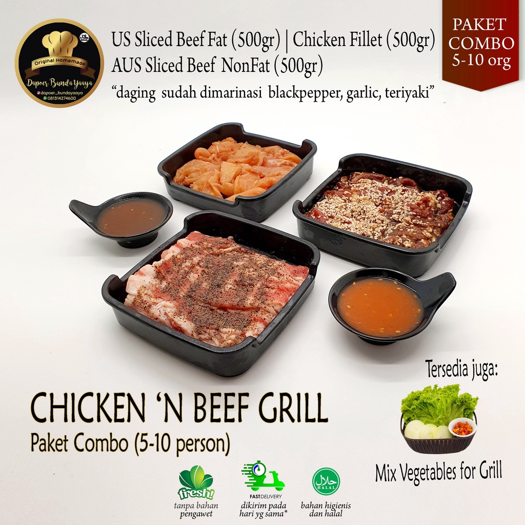Jual Paket Shabu Shabu Grill Combo untuk 5-10 orang (Halal Food ...