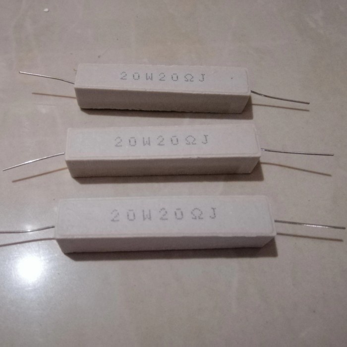 Jual 20 ohm Resistor Kapur 20W 20 Watt 20Ohm 20RJ Tahanan Starting ...