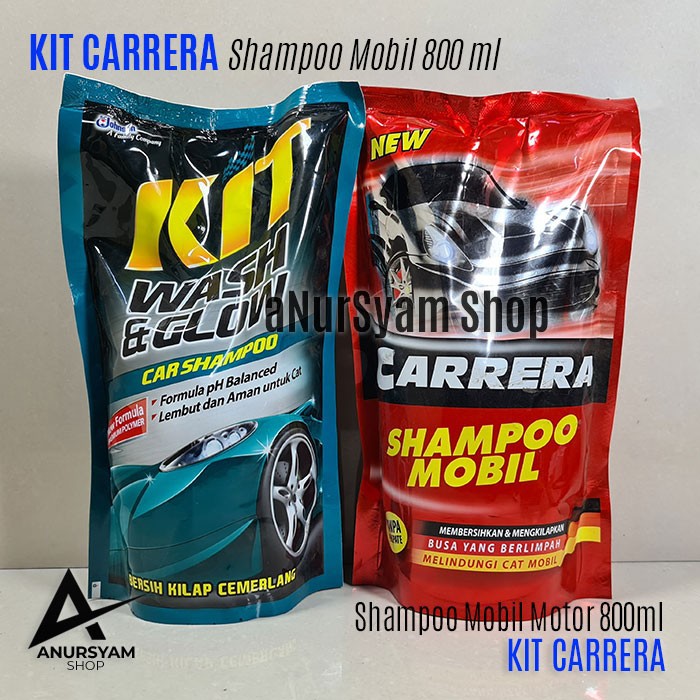 Jual CARRERA Shampoo Mobil 800ml / KIT Wash & Glow 720ml/ Shampo Motor ...