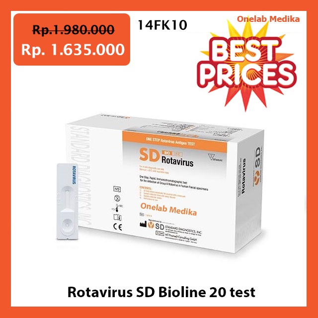 Jual Alat Tes Diare Bayi Infeksi Rotavirus 20 Test SD Bioline 14FK10 ...