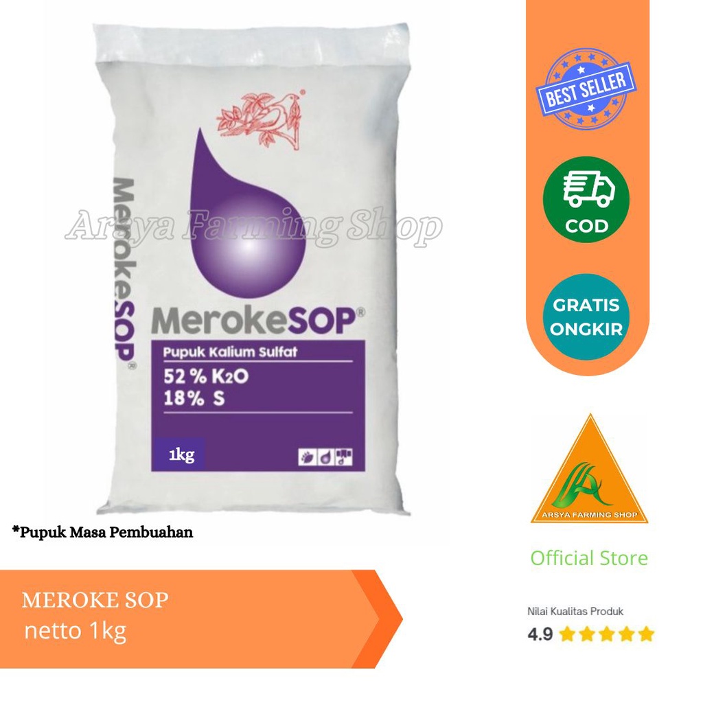 Jual Meroke SOP 1 Kg Pupuk Kalium Sulfat Untuk Bahan Baku AB Mix ...