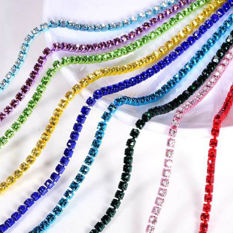 Jual Rantai Diamond String Same Base Merah Ungu Biru Hijau | Shopee ...