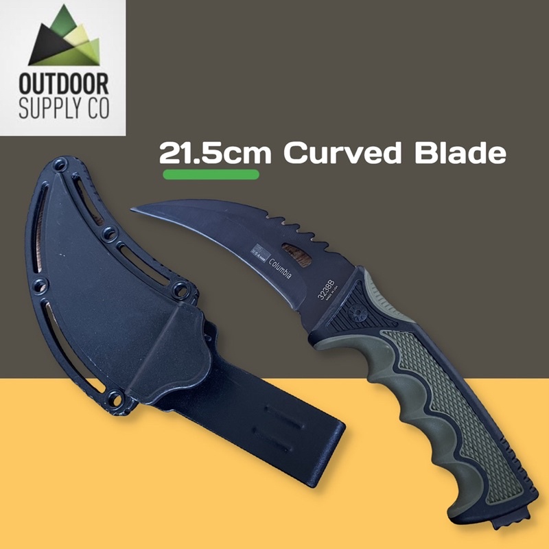 Jual 21.5cm Curved Blade Karambit Finger Fitted Grip Factory Sharp ...