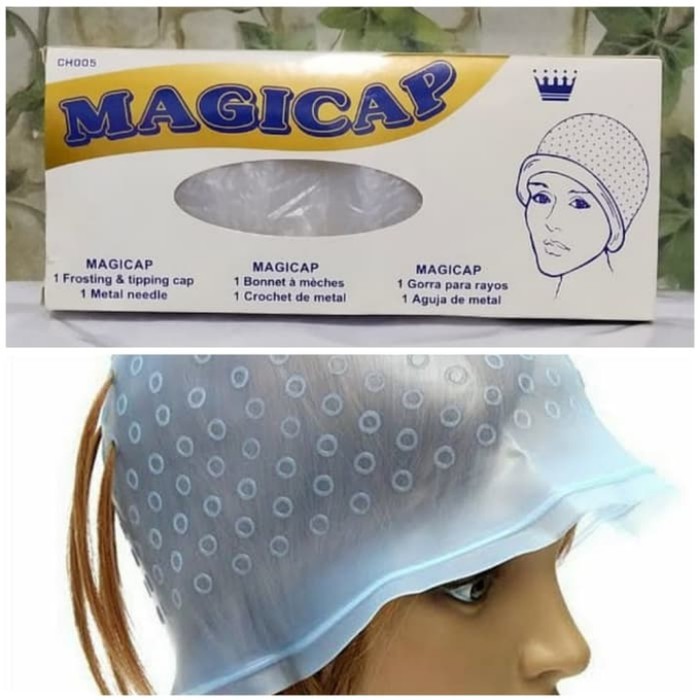 Jual Magicap Topi highlight cat rambut topi bleaching alat pewarna ...
