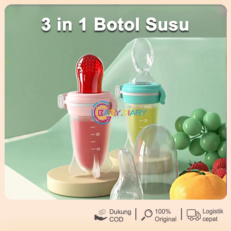 Jual [COD] 3 in 1 Baby Silicone Milk Bottle Spoon and Sippy cup/Botol ...