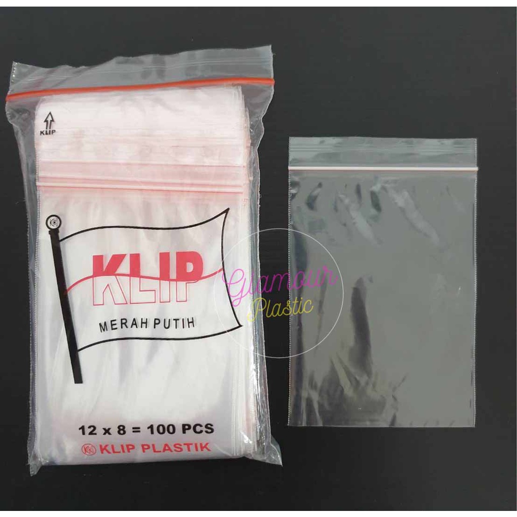 Jual Plastik KLIP UKURAN 8X12 cm 1 pack isi 100 lembar/Plastik Zip lock ...