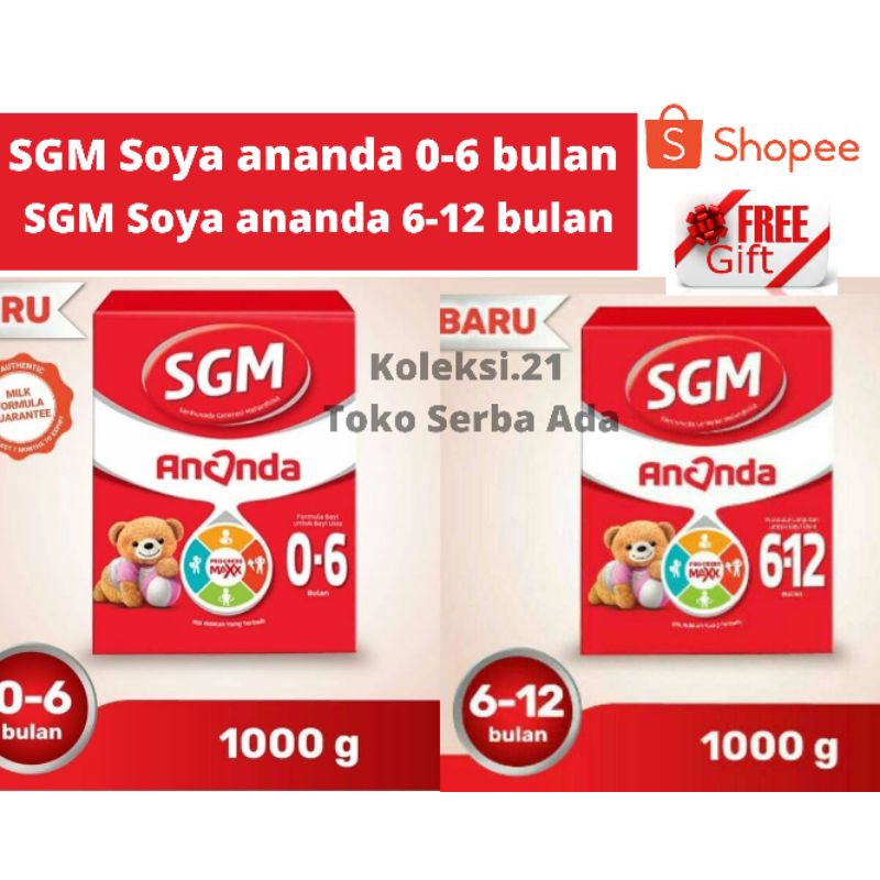 Jual SGM Ananda Susu Formula Bayi 0-6 bulan / 6-12 Bulan 1000 gr | Shopee Indonesia