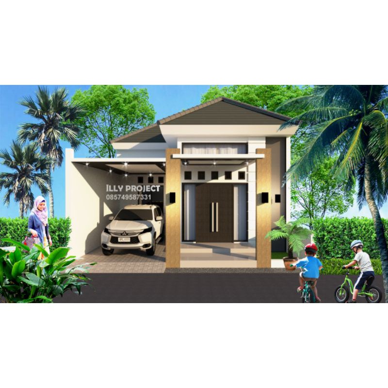 Jual Jasa gambar 3D Render rumah eksterior interior harga perview ...