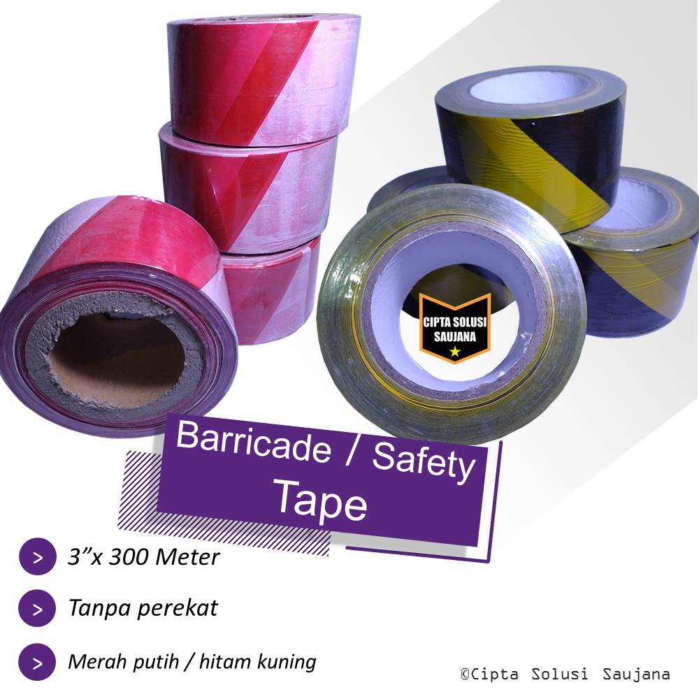 Jual BARRICADE TAPE POLICE LINE SAFETY LINE 3" X 300 METER GARIS POLISI ...