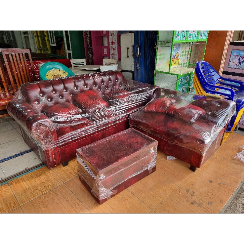 Jual (Free Ongkir) Sofa L Putus Kancing Full Kalep | Shopee Indonesia