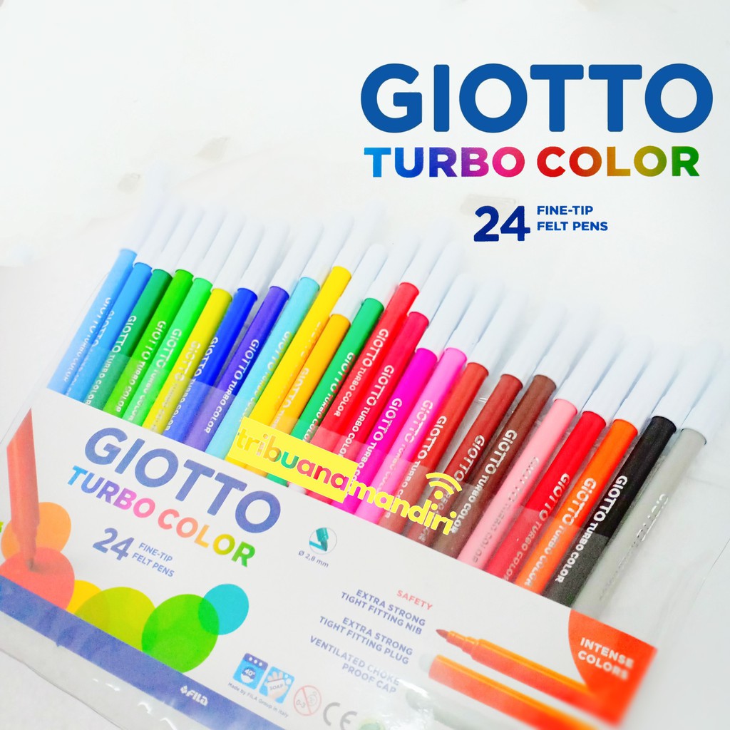 Giotto Turbo Color 24 Colors - Spidol Warna 24 Warna - 072100 | Shopee ...