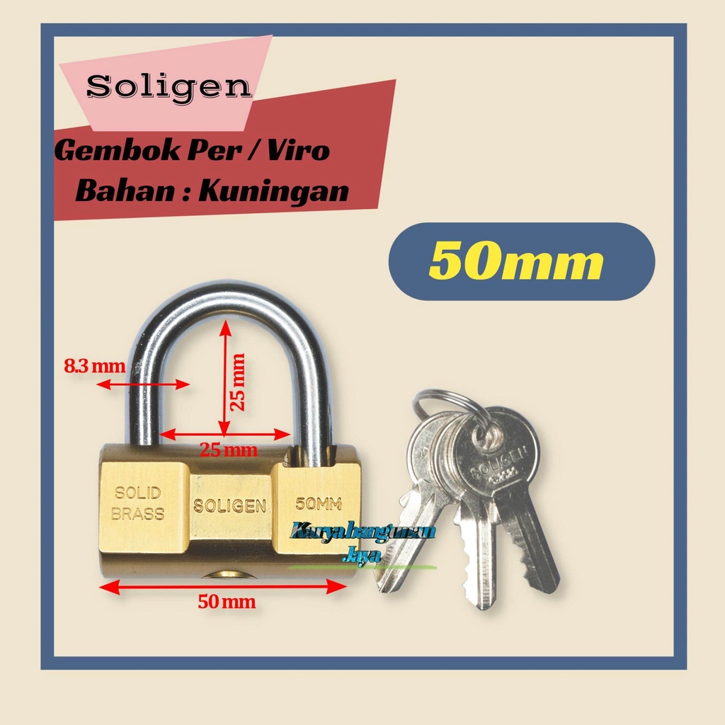 Jual Gembok Soligen Tipe V 50 mm - GEMBOK PAGAR - GEMBOK RUMAH - GEMBOK ...