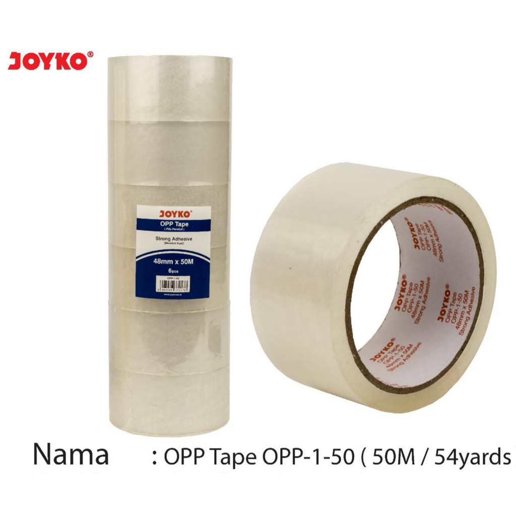 Jual Opp Tape Lakban Bening Joyko Opp-1-50 48 Mm X 50 M ( 54 Yard ...